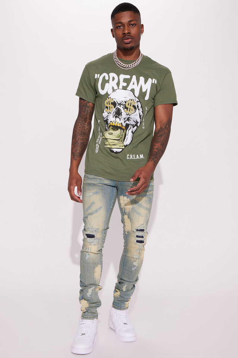 Cream All Day Short Sleeve Tee - Sage | Fashion Nova, Mens Graphic Tees ...
