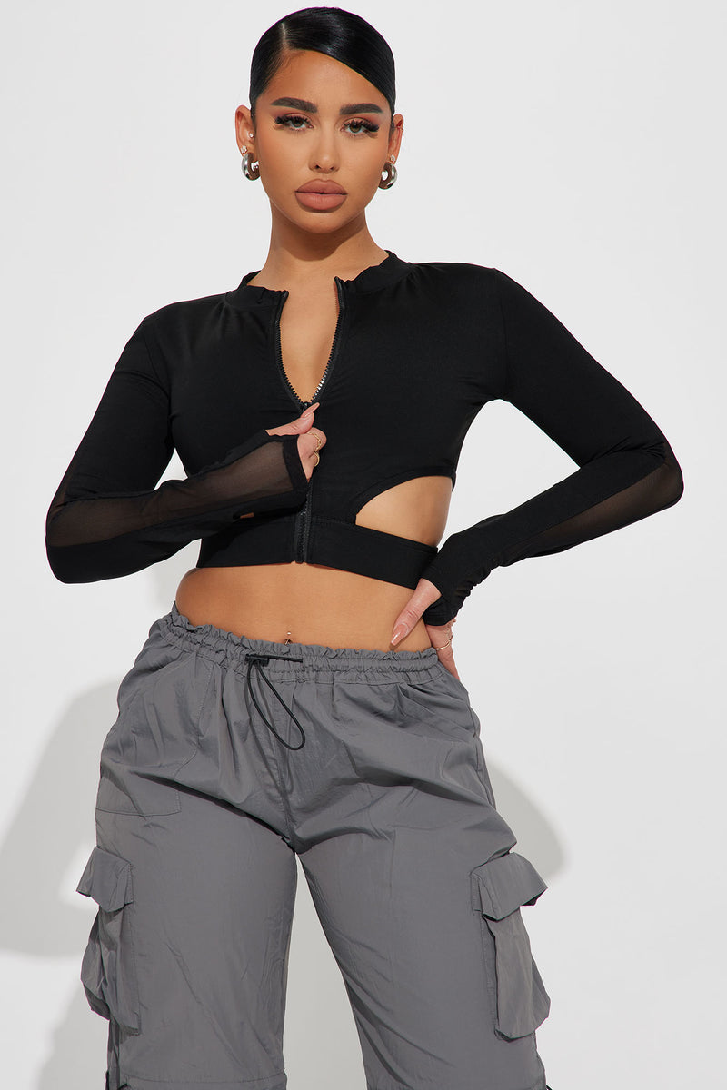 Cut The Antics Active Top - Black | Fashion Nova, Lounge | Fashion Nova