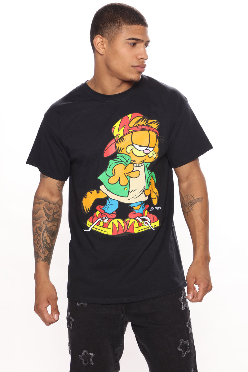 Garfield Hipster Short Sleeve Tee - Black | Fashion Nova, Mens Graphic ...