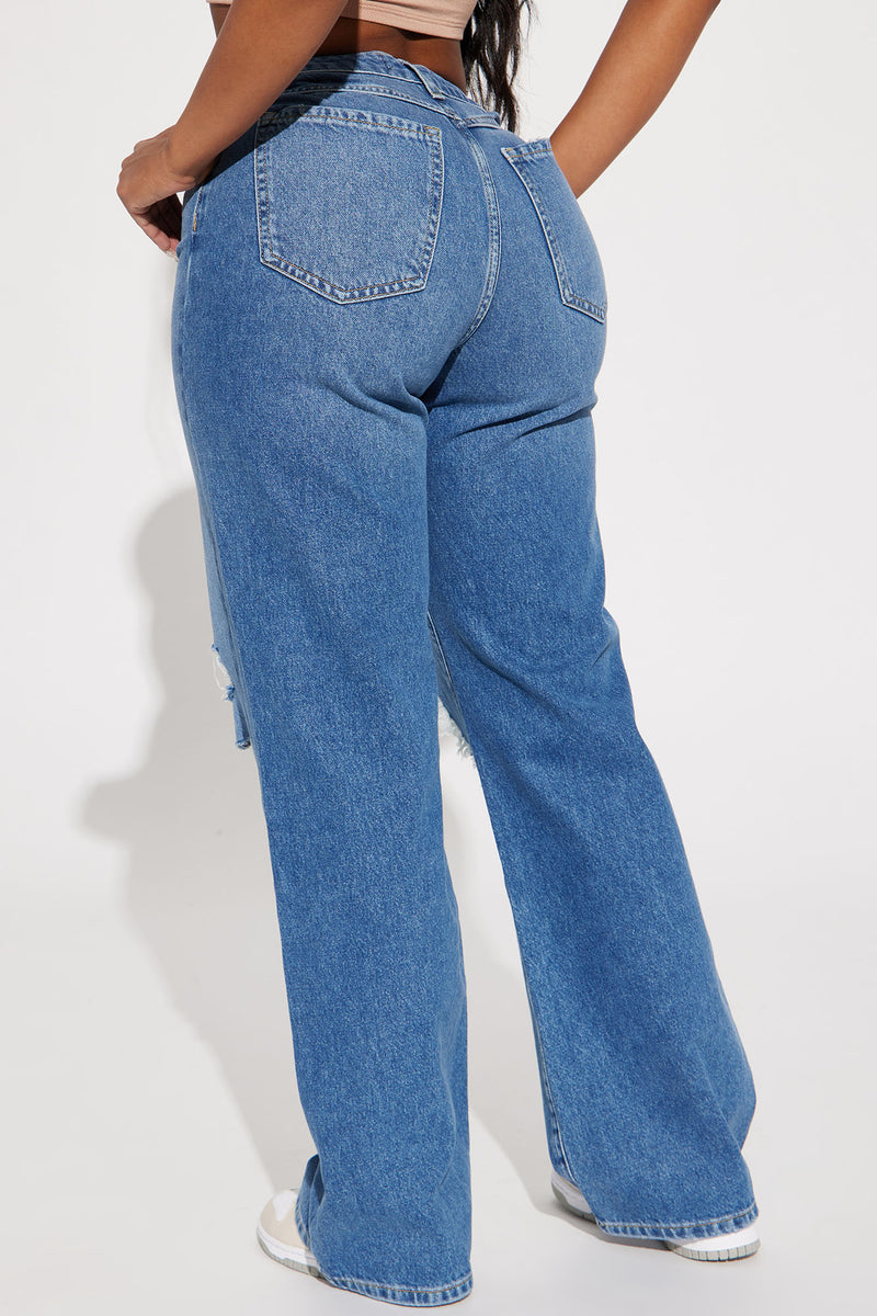 Best In Class Ripped Straight Leg Jeans - Medium Wash | Fashion Nova ...