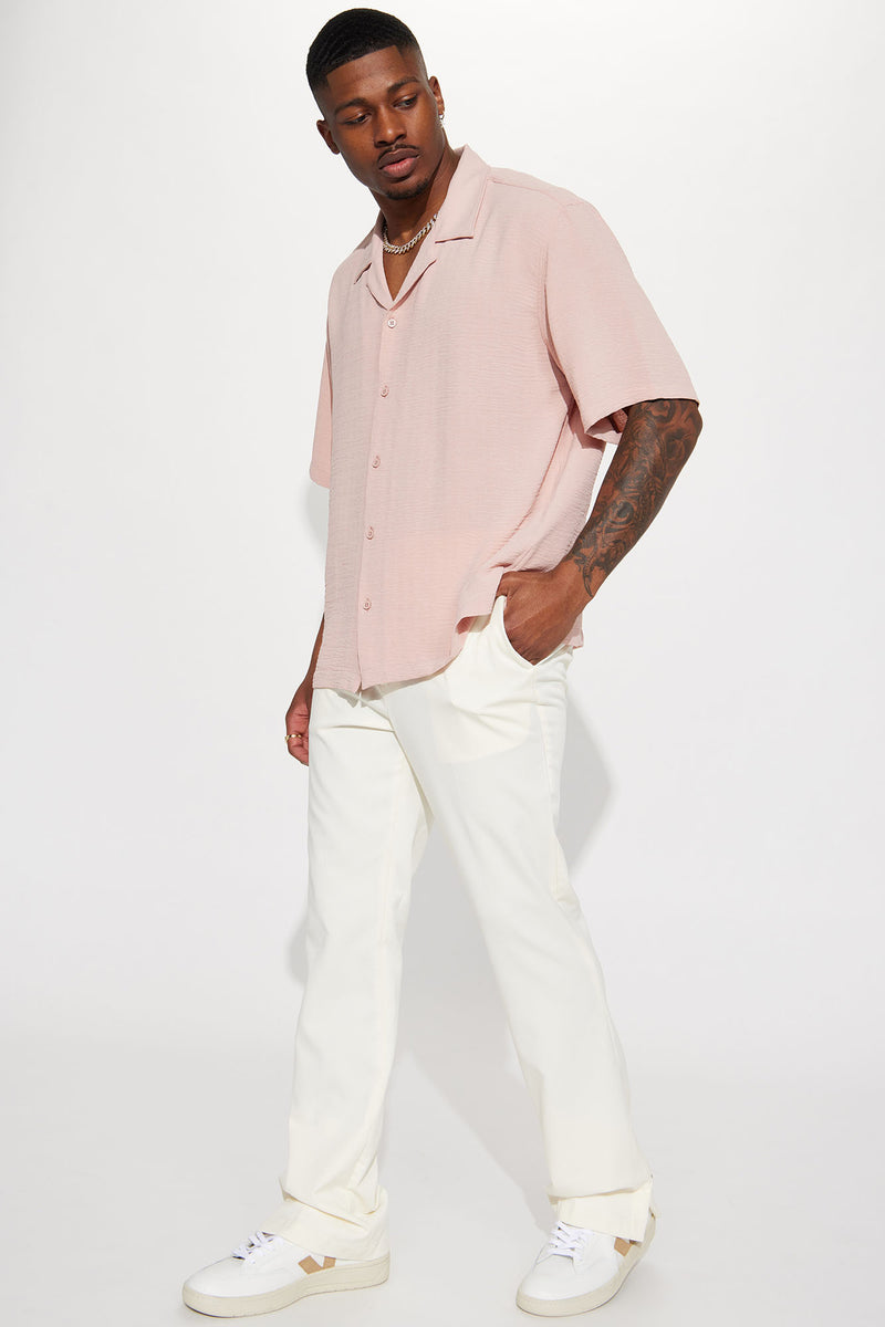 Rippled Textured Short Sleeve Button Up Shirt - Mauve | Fashion Nova ...