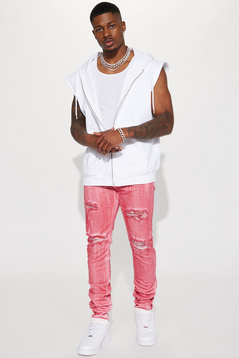 Keep A Secret Stacked Skinny Jeans - Red | Fashion Nova, Mens Jeans ...