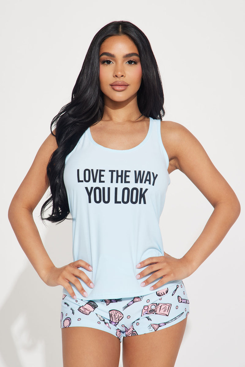 Love The Way You Look PJ Short Set - Blue/combo | Fashion Nova ...