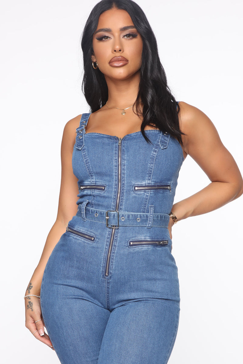 My Best Girls Denim Jumpsuit - Medium Wash | Fashion Nova, Jumpsuits ...