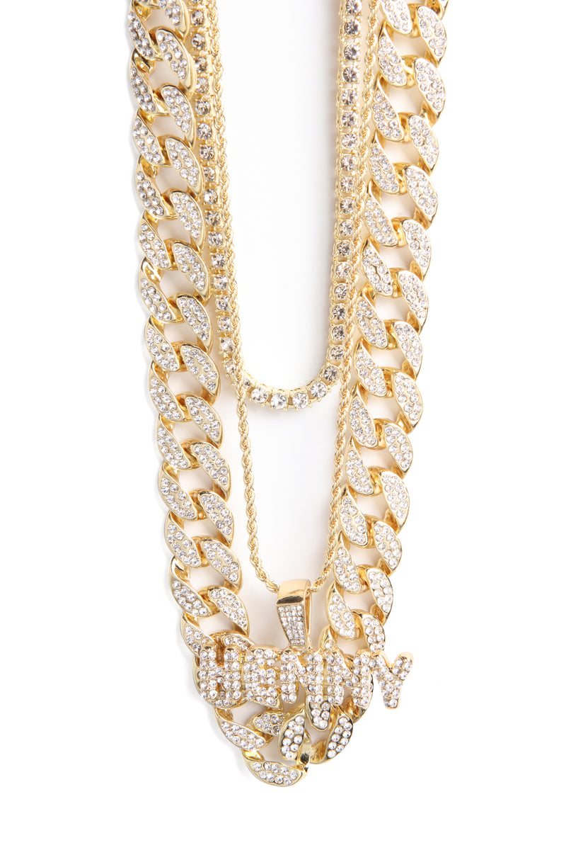Henny 3 Piece Chain Set - Gold | Fashion Nova, Mens Jewelry | Fashion Nova