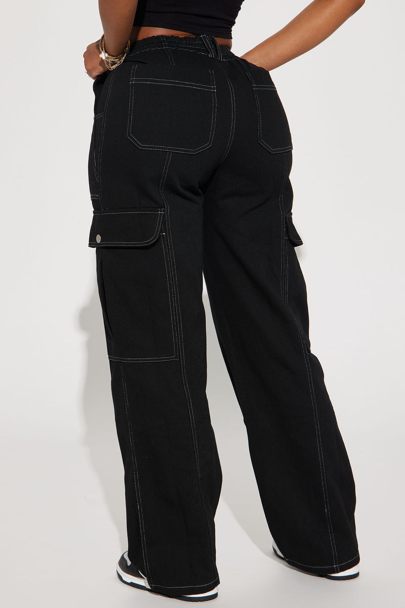 Own It Cargo Contrast Stitch Pant - Black | Fashion Nova, Pants ...