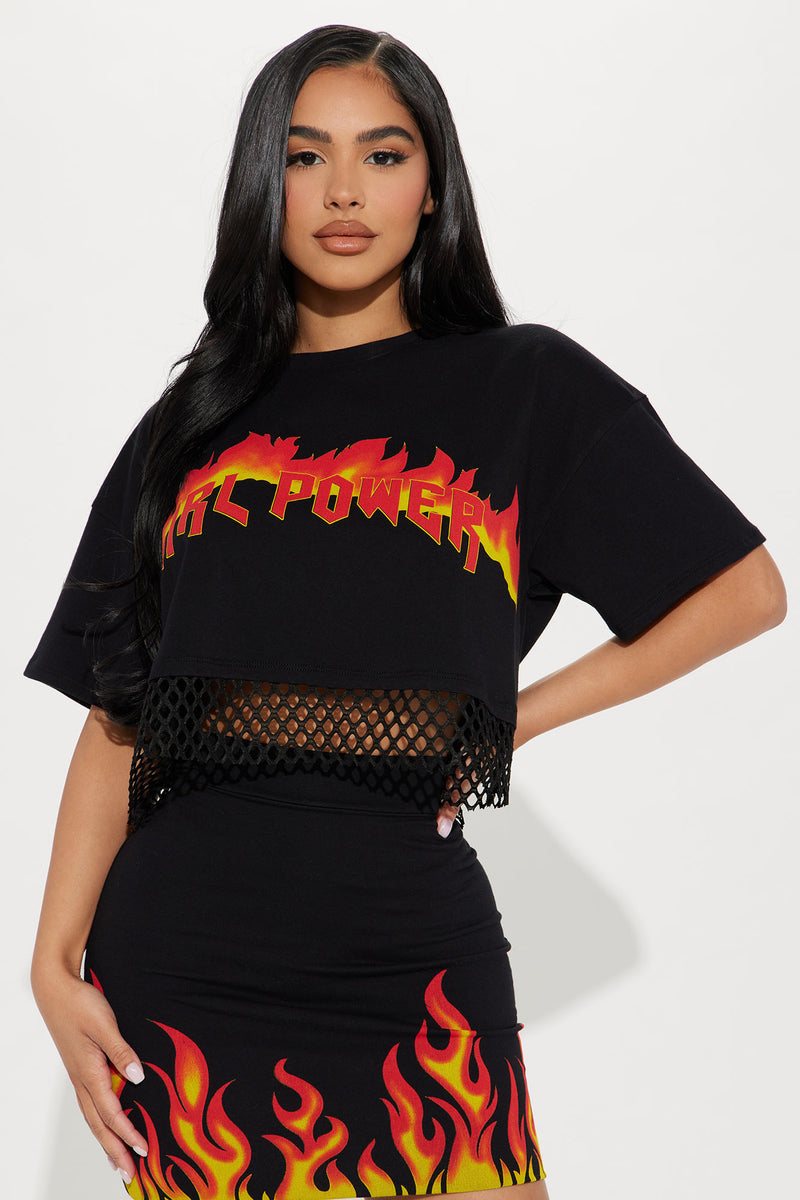Girl On Fire Skirt Set - Black | Fashion Nova, Matching Sets | Fashion Nova