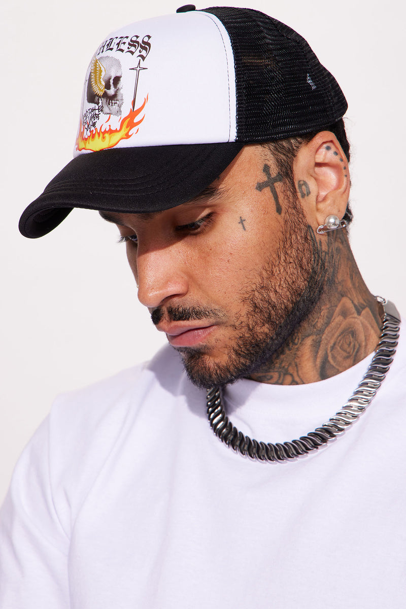 Ruthless Trucker Hat - Black/White | Fashion Nova, Mens Accessories ...