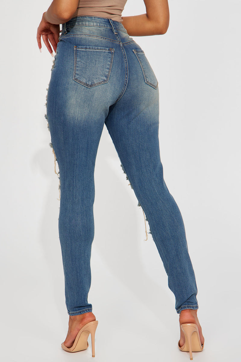 Wanna Know Tinted Stretch Skinny Jean - Medium Wash | Fashion Nova, Jeans | Fashion Nova