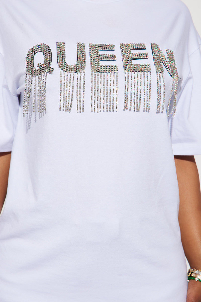 Queen Energy Rhinestone Tunic - White | Fashion Nova, Screens Tops and ...