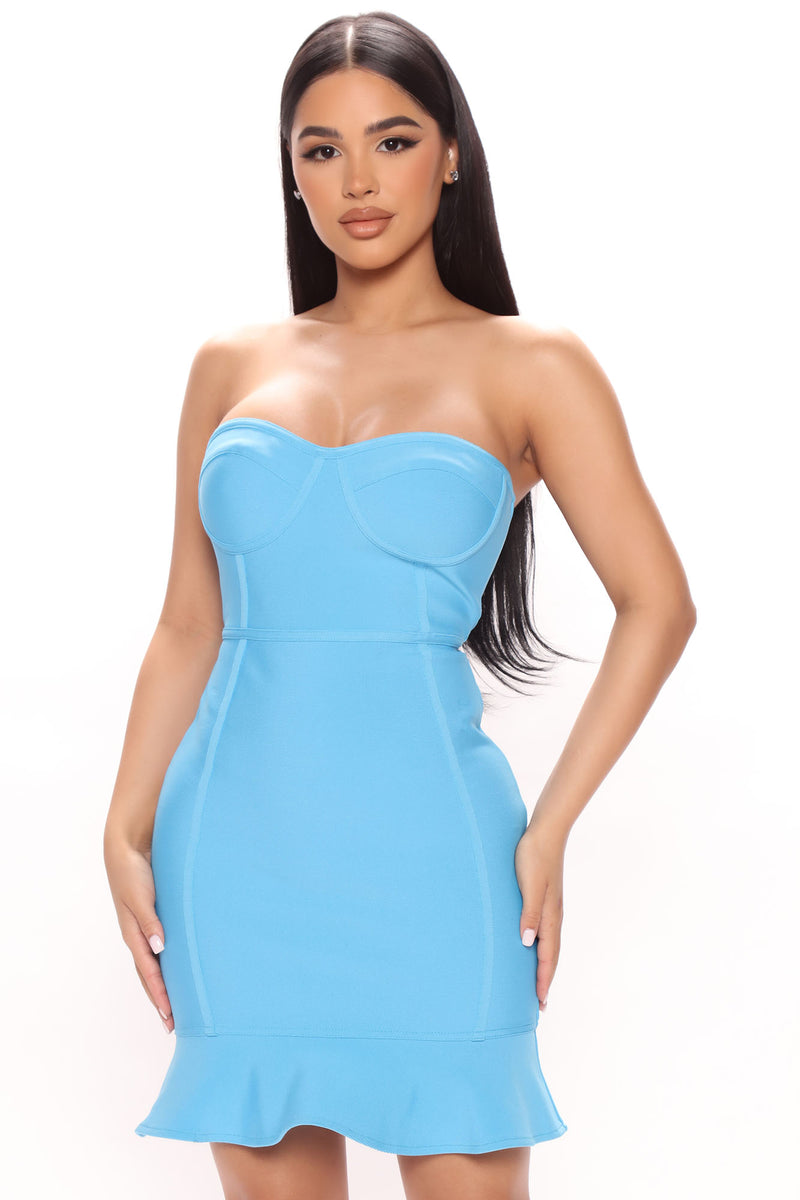 Oasis Bandage Mini Dress - Blue | Fashion Nova, Dresses | Fashion Nova