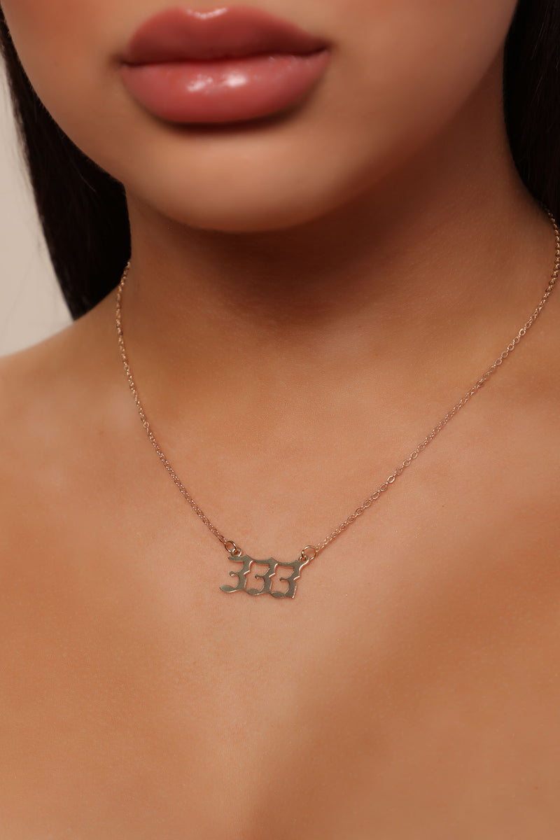 My Angel Number 333 Necklace - Gold | Fashion Nova, Jewelry | Fashion Nova