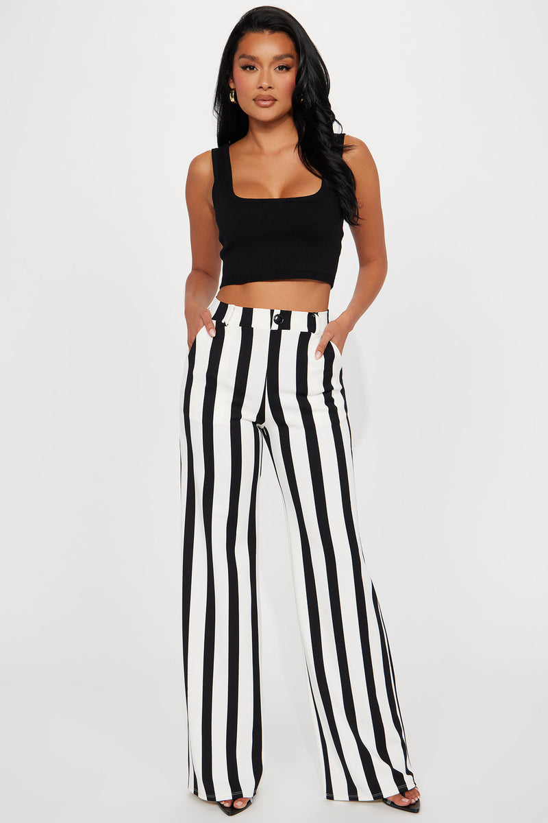 Seeing Stripes Wide Leg Trouser - Black/White | Fashion Nova, Pants ...