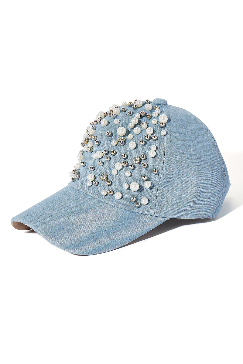 Embellished Baseball Hat - Denim | Fashion Nova, Accessories | Fashion Nova