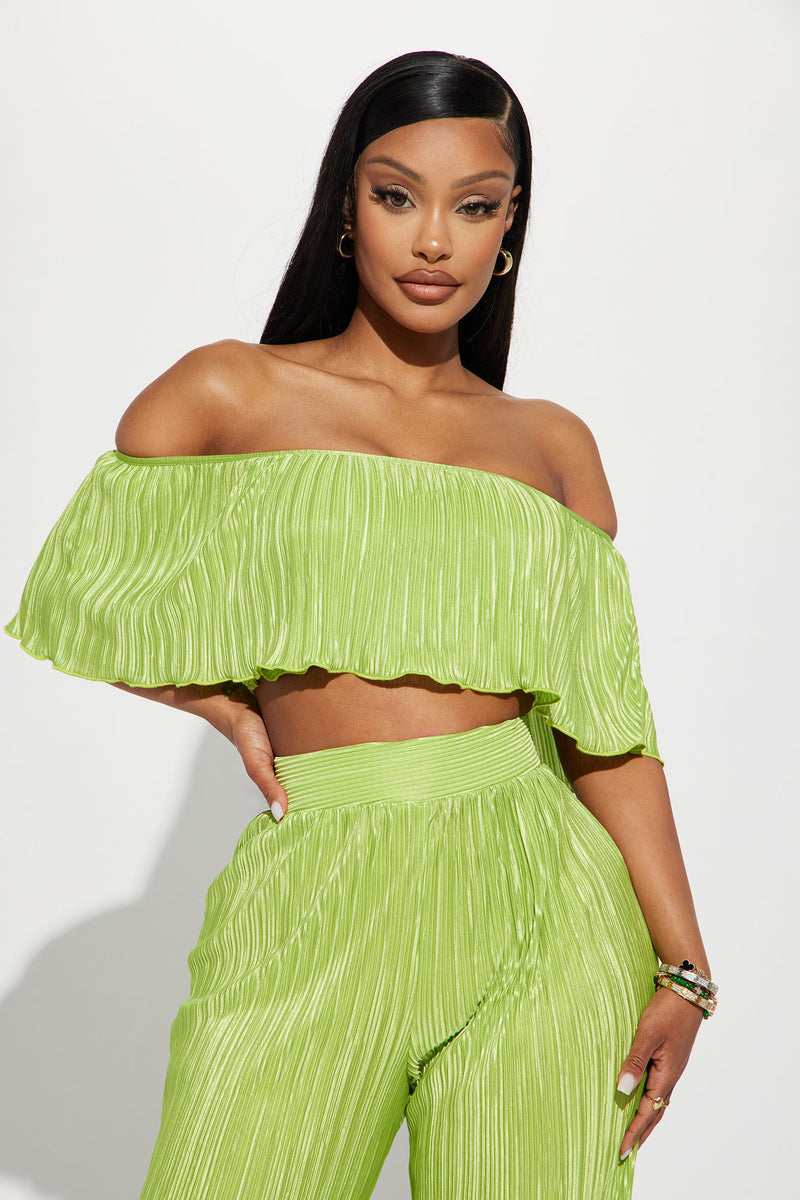Have Mercy Plisse Pant Set - Lime | Fashion Nova, Matching Sets ...