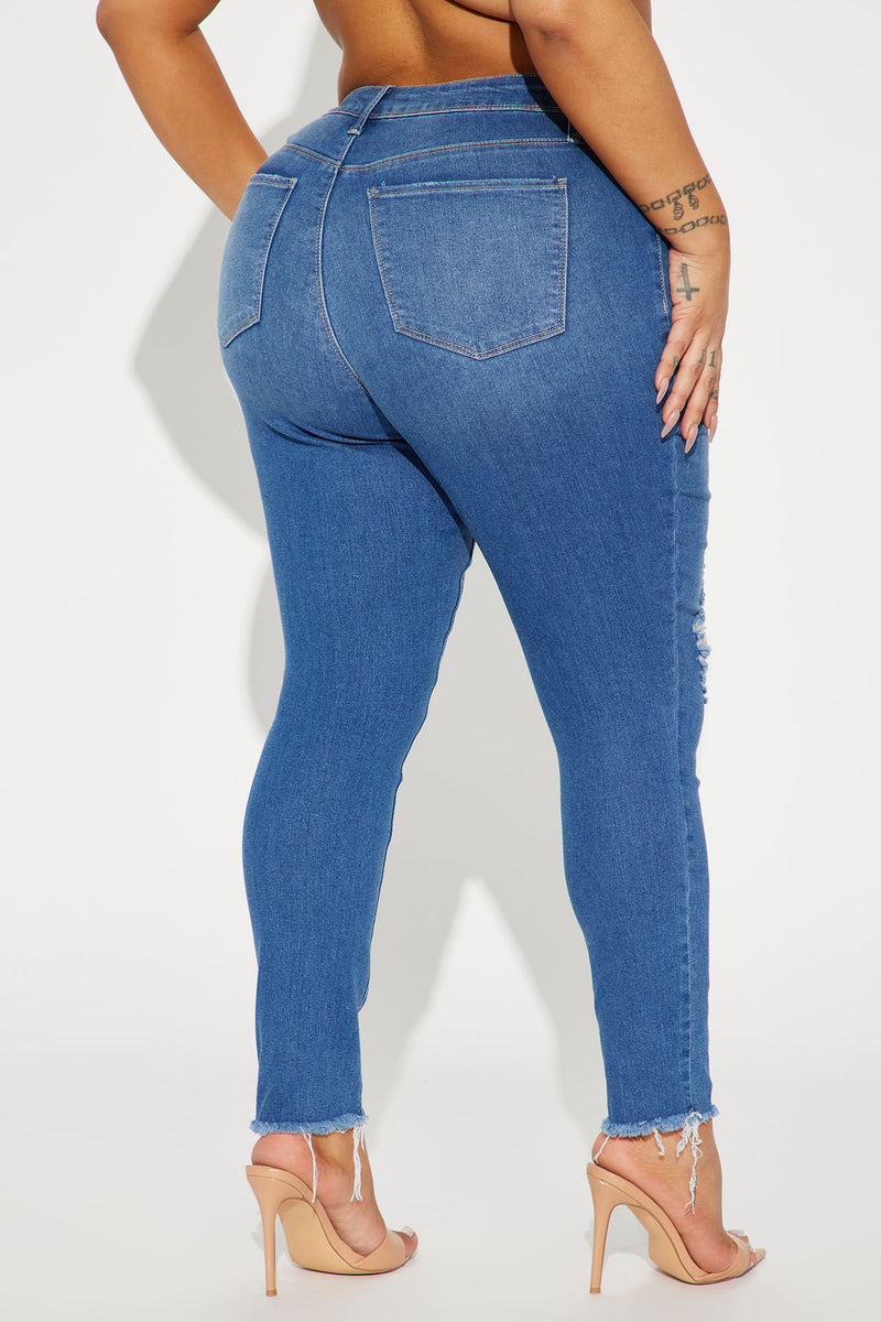 Stuck In A Daydream Ripped Skinny Jeans - Medium Wash | Fashion Nova ...