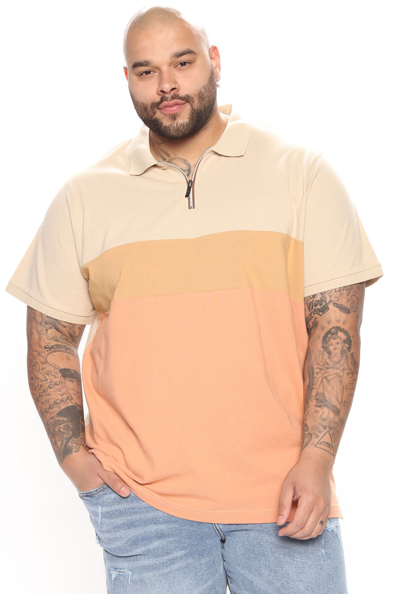 Sunset Colorblock Short Sleeve Polo - Brown | Fashion Nova, Mens Tees ...