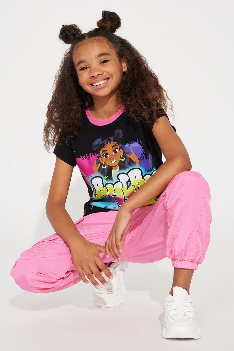 Mini Lay Lay Spray It Short Sleeve Tee - Black/combo | Fashion Nova ...