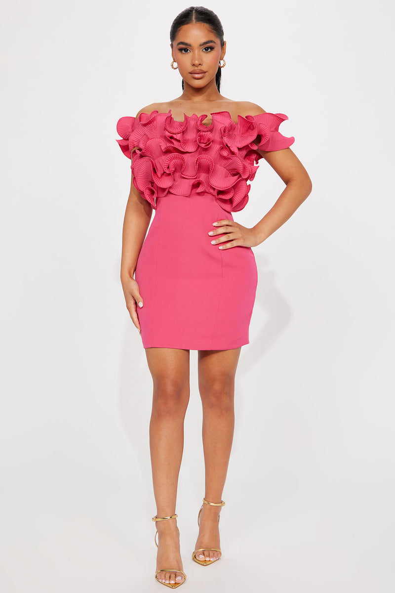 Ruffled Up Mini Dress - Hot Pink | Fashion Nova, Dresses | Fashion Nova