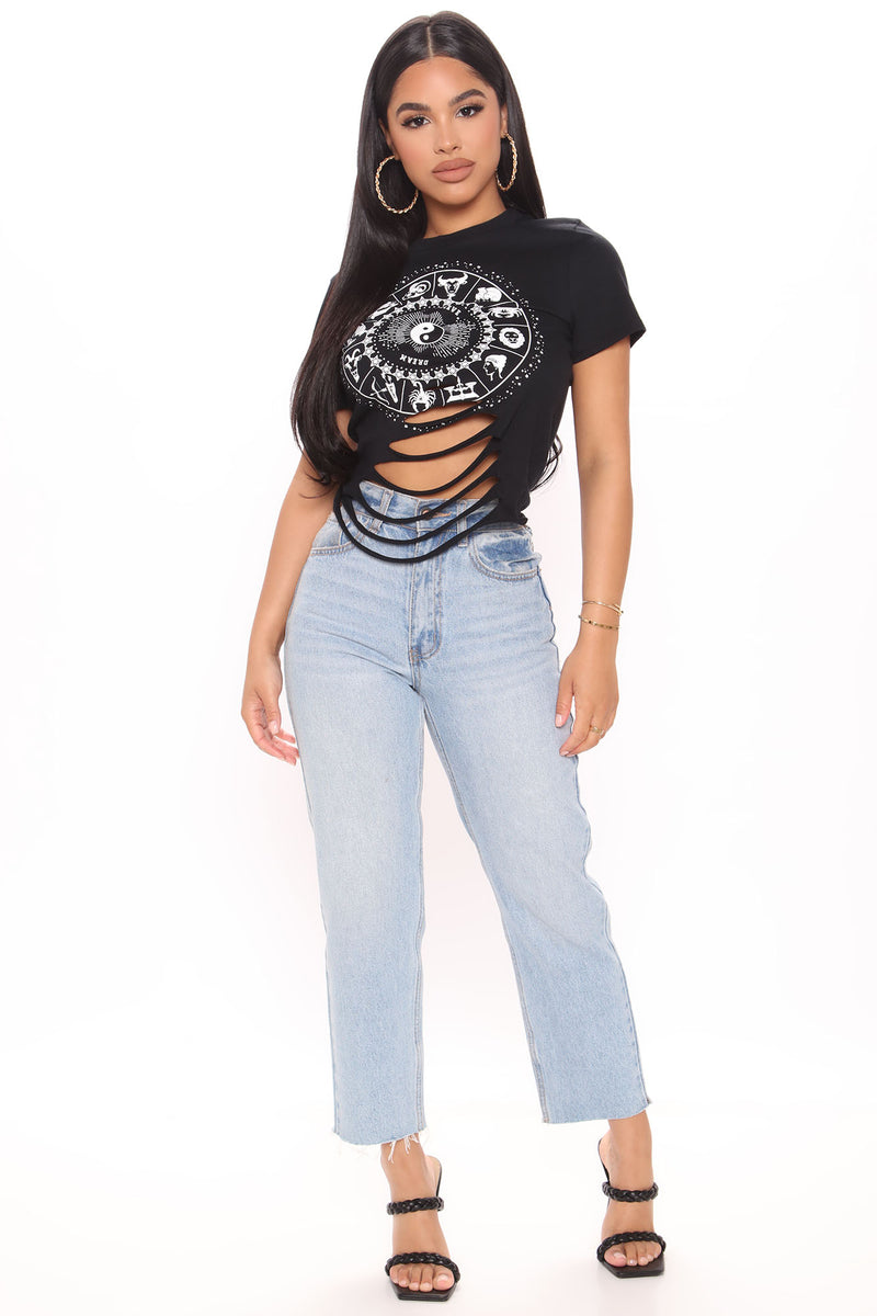 Zodiac Signs Distressed Top - Black | Fashion Nova, Screens Tops and ...
