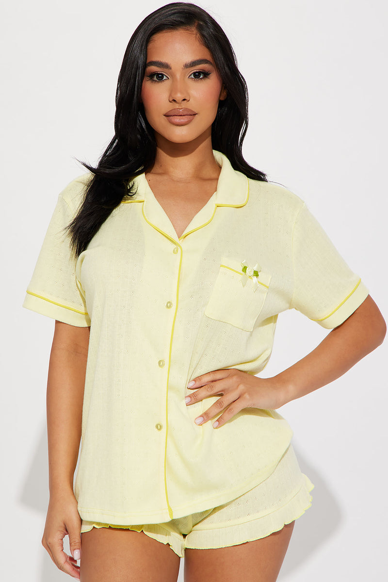 Sweetie Dreams Pointelle PJ Short Set - Yellow | Fashion Nova, Lingerie ...