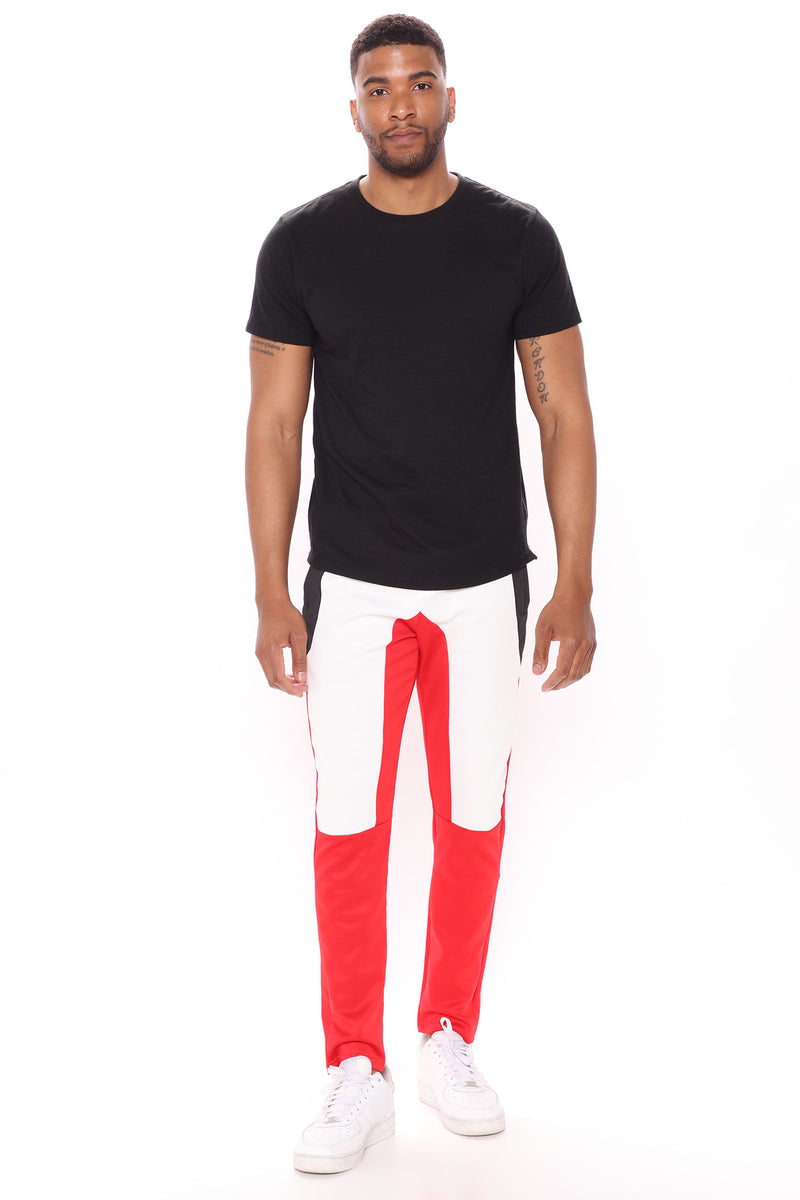 Jace Track Pant - Red/combo | Fashion Nova, Mens Pants | Fashion Nova