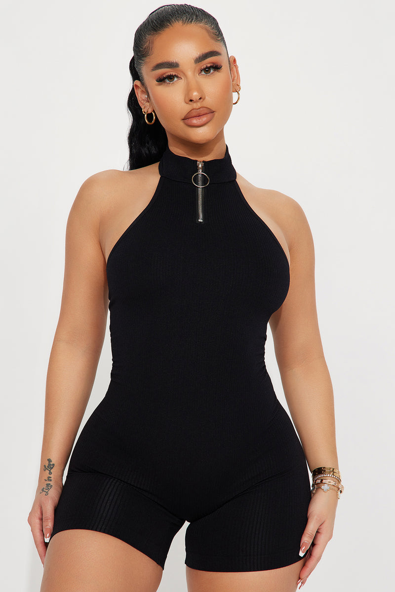 Gracie Seamless Romper - Black | Fashion Nova, Rompers | Fashion Nova