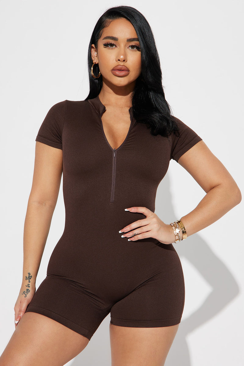 Perla Seamless Romper - Chocolate | Fashion Nova, Rompers | Fashion Nova