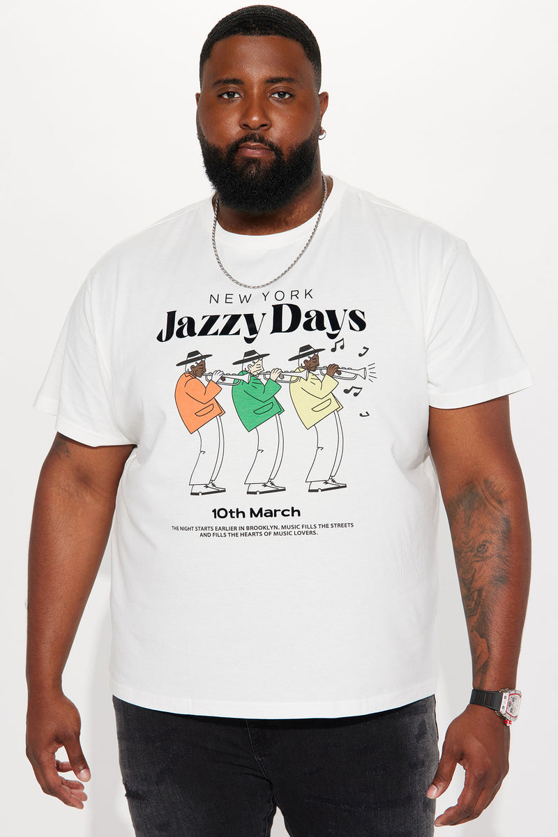 New York Jazzy Days Short Sleeve Tee - Off White | Fashion Nova, Mens ...