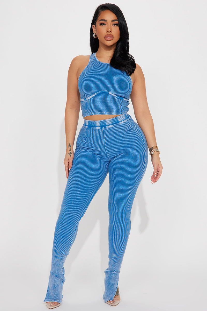 Find Out Ribbed Pant Set - Blue | Fashion Nova, Matching Sets | Fashion ...