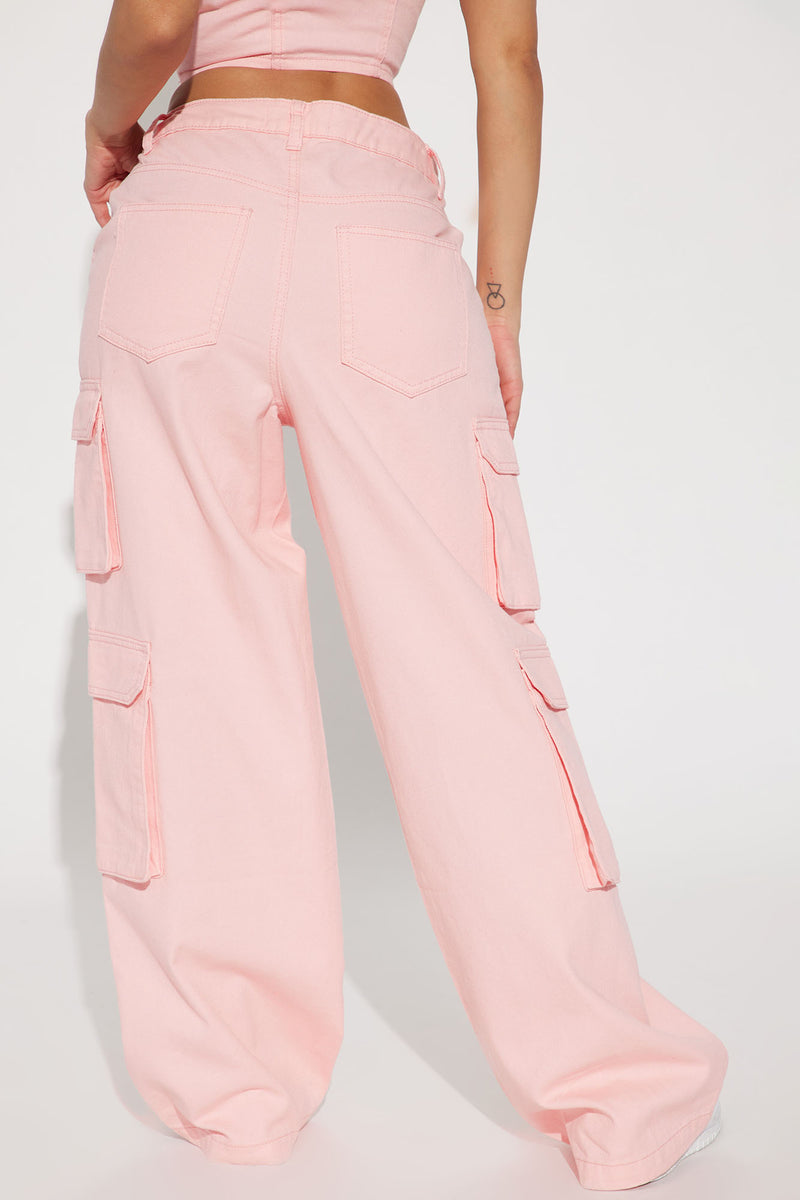 Wear Me Out Baggy Cargo Jeans - Pink | Fashion Nova, Jeans | Fashion Nova