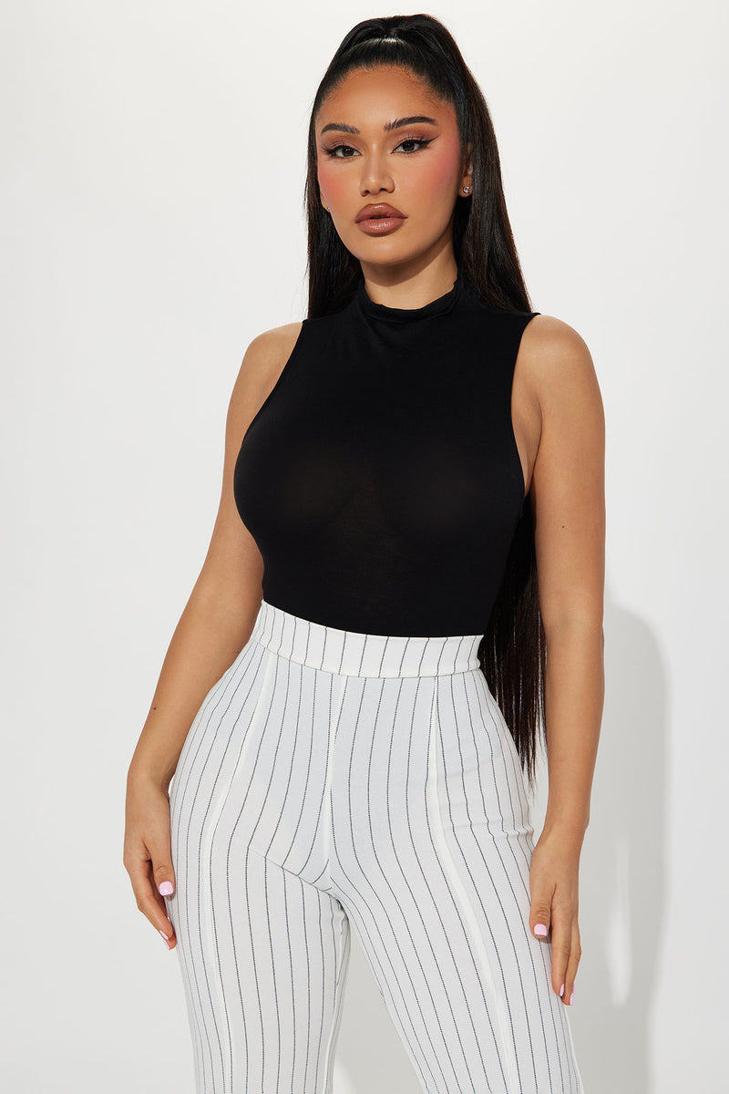 Lizzy Mock Neck Top - Black | Fashion Nova, Basic Tops & Bodysuits ...