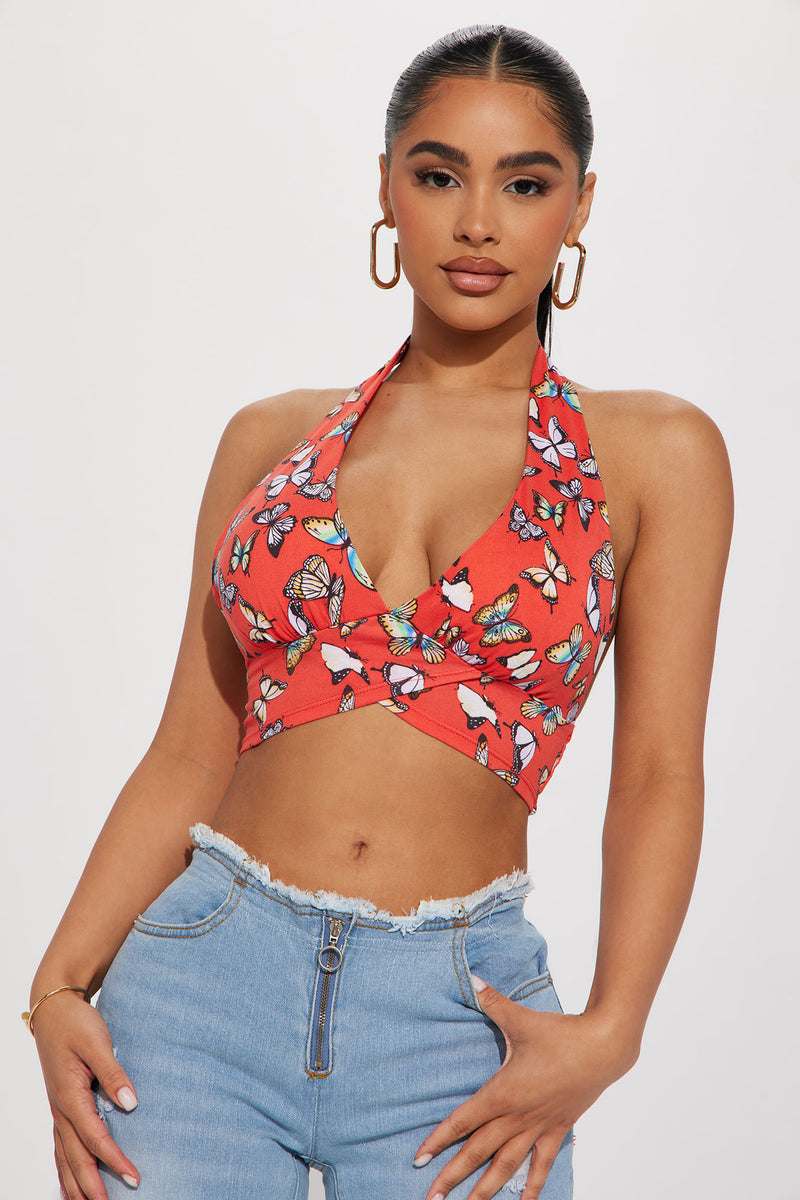 I'm A Lady Halter - Red/combo | Fashion Nova, Knit Tops | Fashion Nova