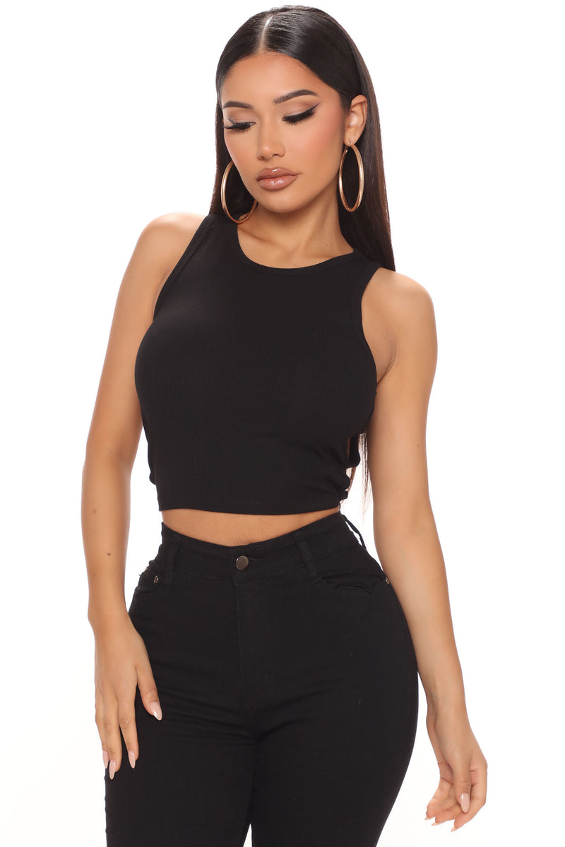 Jacklyn Keyhole Cut Out Tank Top - Black | Fashion Nova, Knit Tops ...