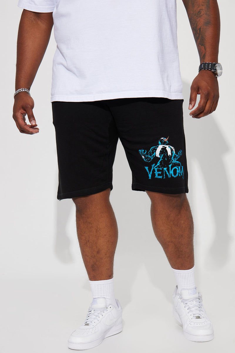 Venom Happy Happy Shorts - Black | Fashion Nova, Mens Fleece Bottoms ...