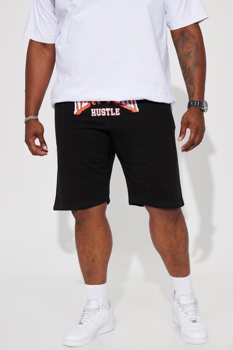 New York Hustle Shorts - Black | Fashion Nova, Mens Fleece Bottoms ...