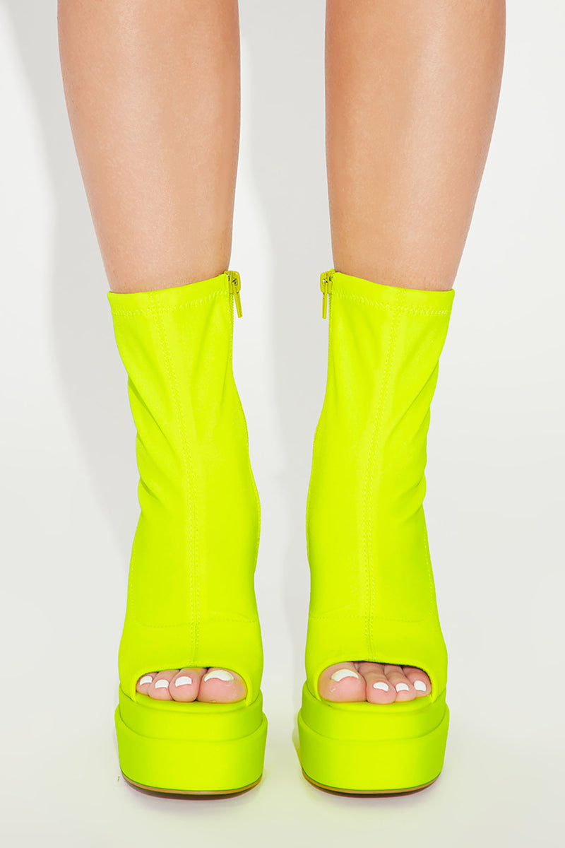 Waiting On A Feeling Platform Booties - Neon Yellow | Fashion Nova ...