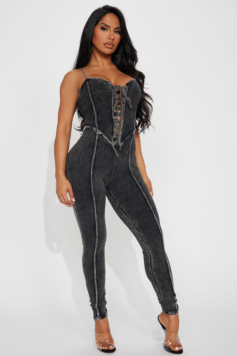Jenelle Mineral Wash Jumpsuit - Black | Fashion Nova, Jumpsuits ...