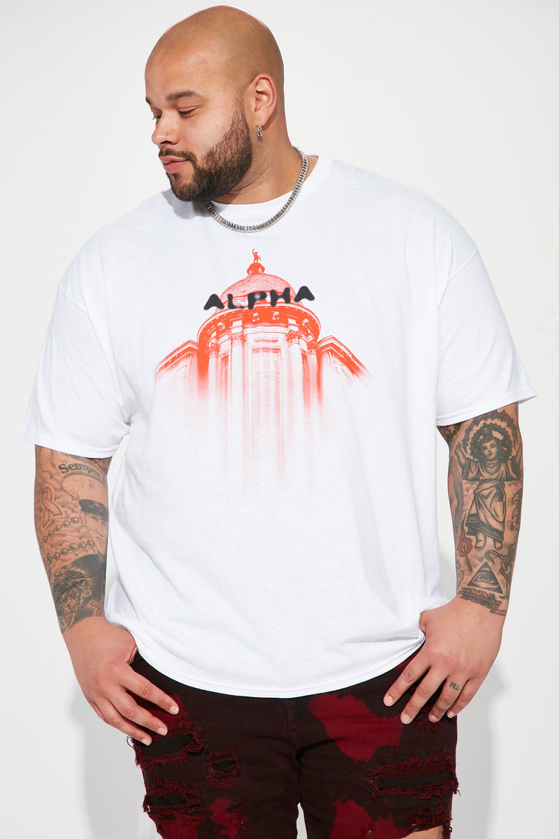Alpha Drip Short Sleeve Tee - White | Fashion Nova, Mens Graphic Tees | Fashion Nova