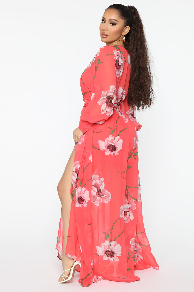 Park Avenue Printed Maxi Dress - Coral | Fashion Nova, Dresses ...