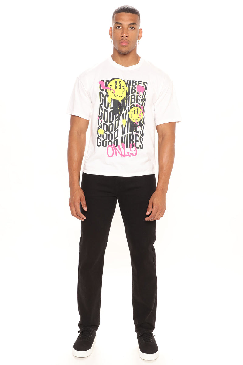 Good Vibes Smiley Short Sleeve Tee - Off White | Fashion Nova, Mens ...