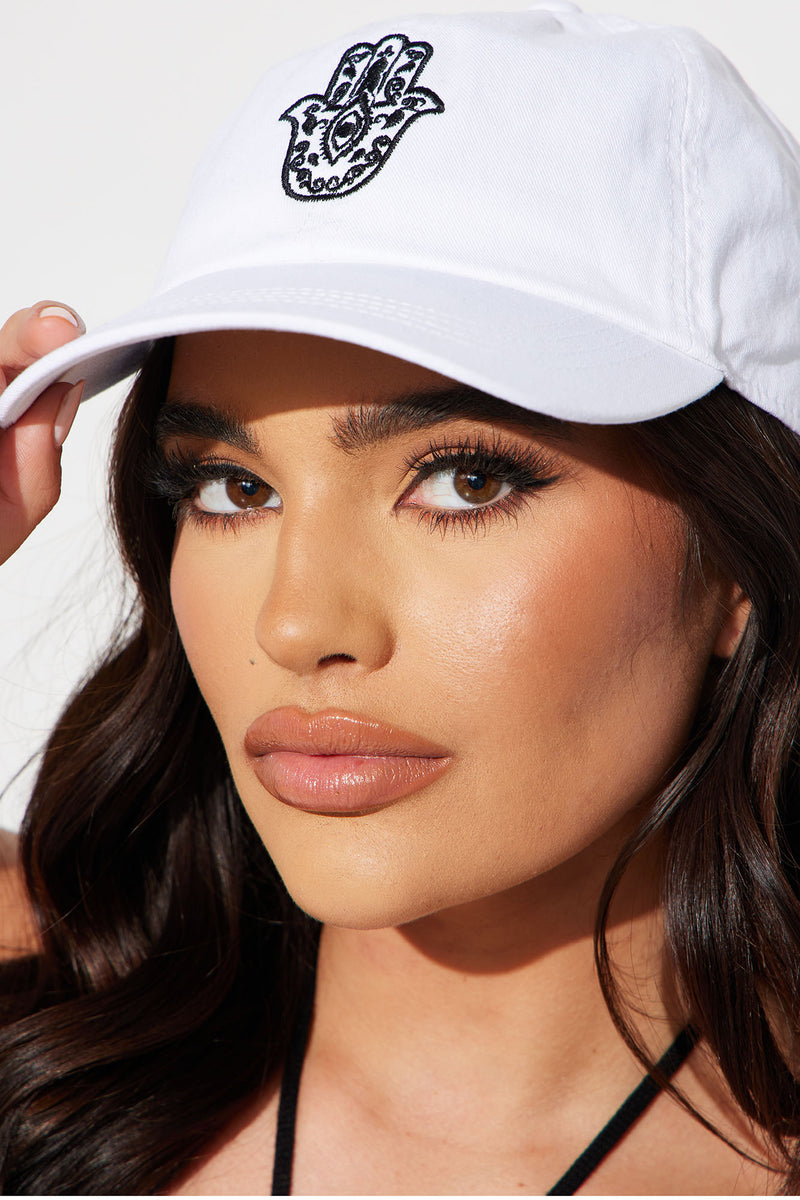 Hamsa Hand Hat - White | Fashion Nova, Accessories | Fashion Nova