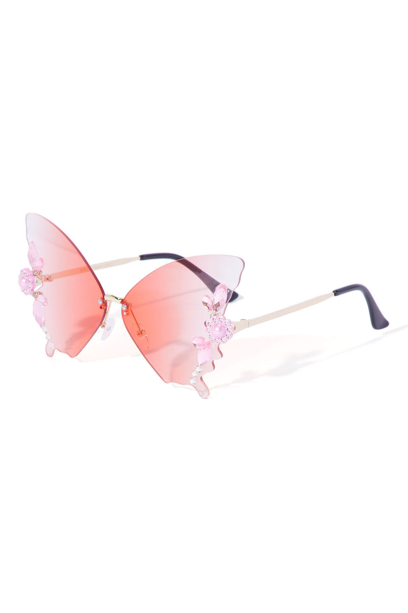 Social Butterfly Sunglasses - Pink | Fashion Nova, Sunglasses | Fashion ...