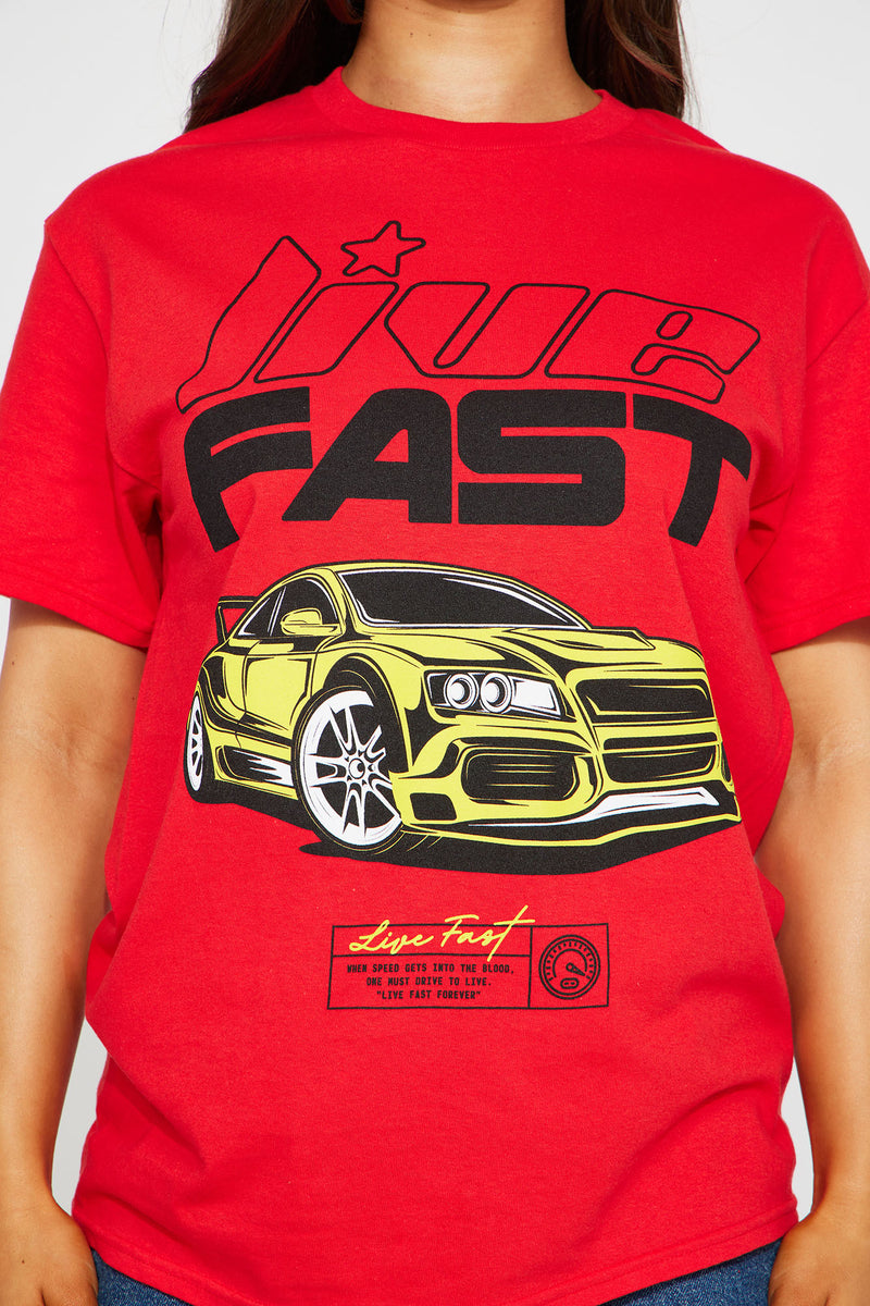 Live Fast Car Graphic Tee - Red | Fashion Nova, Screens Tops and ...