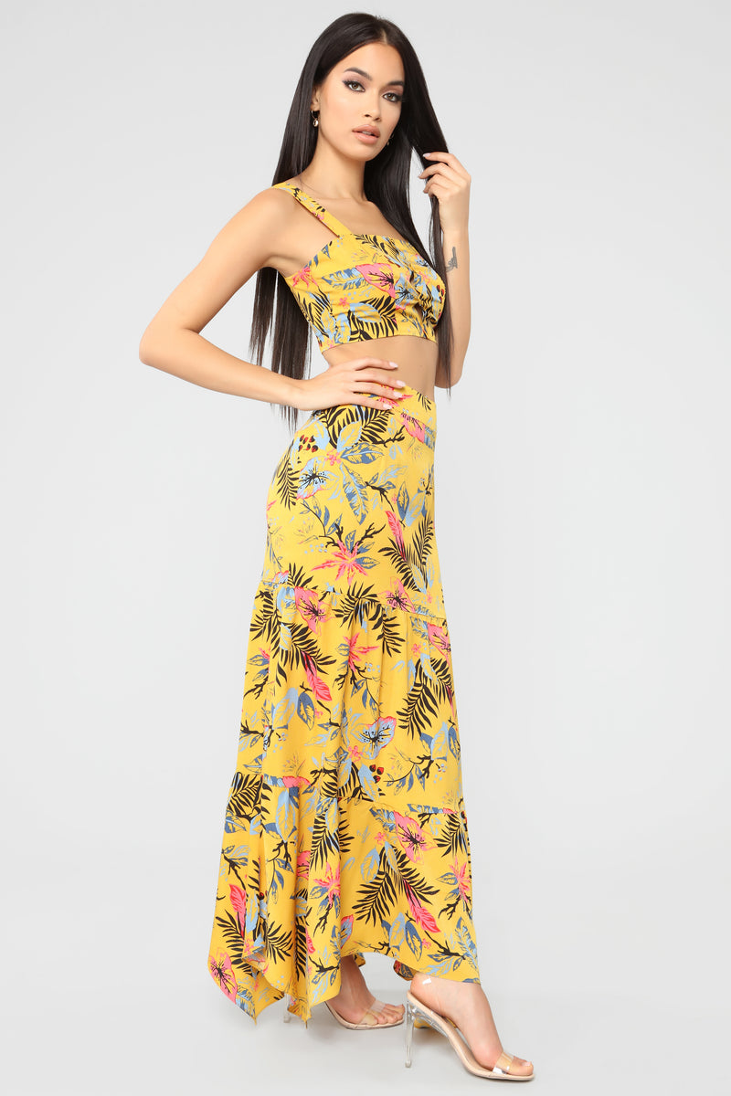 Desert Hills Floral Skirt Set - Mustard/Combo | Fashion Nova, Matching ...