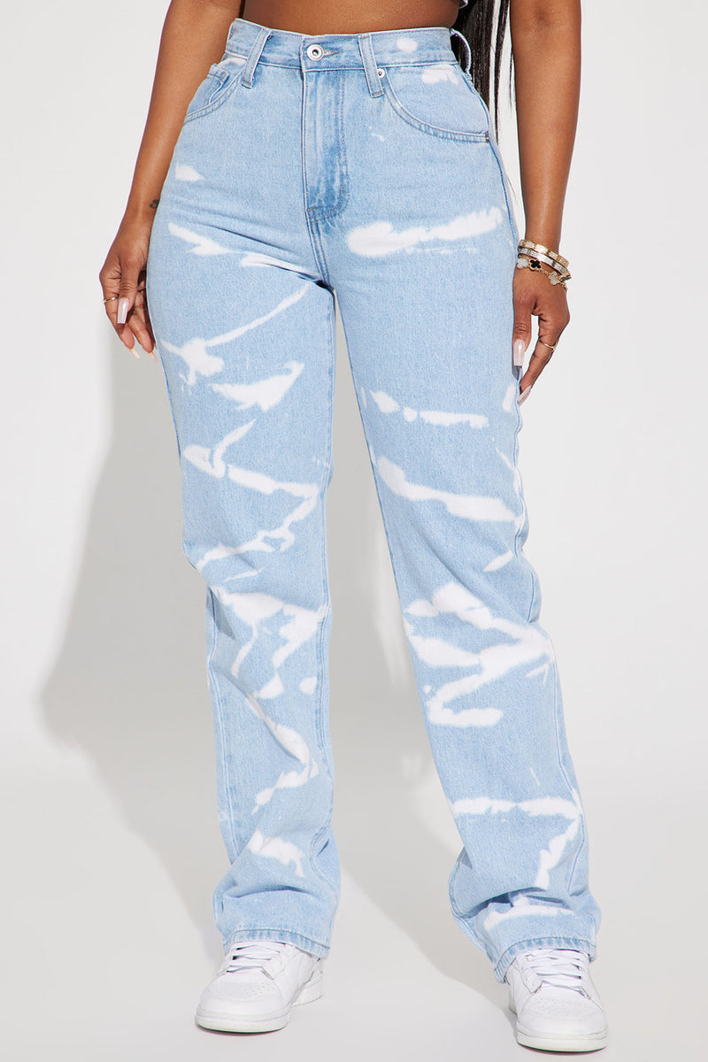 Sky High Bleach High Rise Straight Leg Jean - Light Blue Wash | Fashion ...