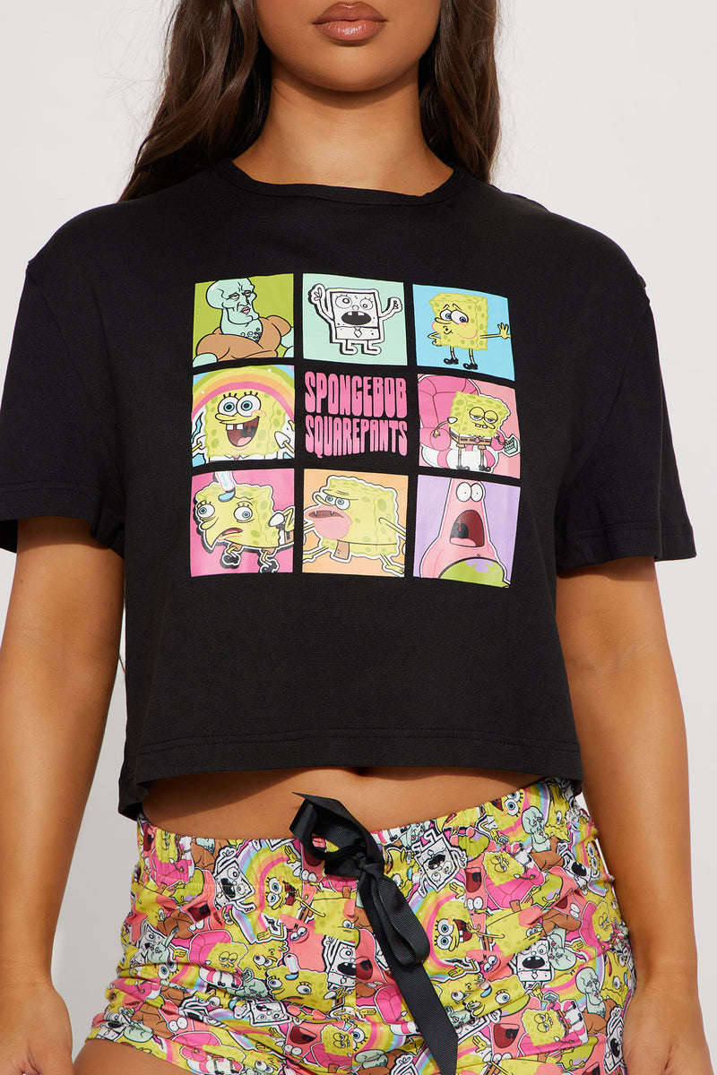 Spongebob Squarepants PJ Short Set - Black/combo | Fashion Nova ...