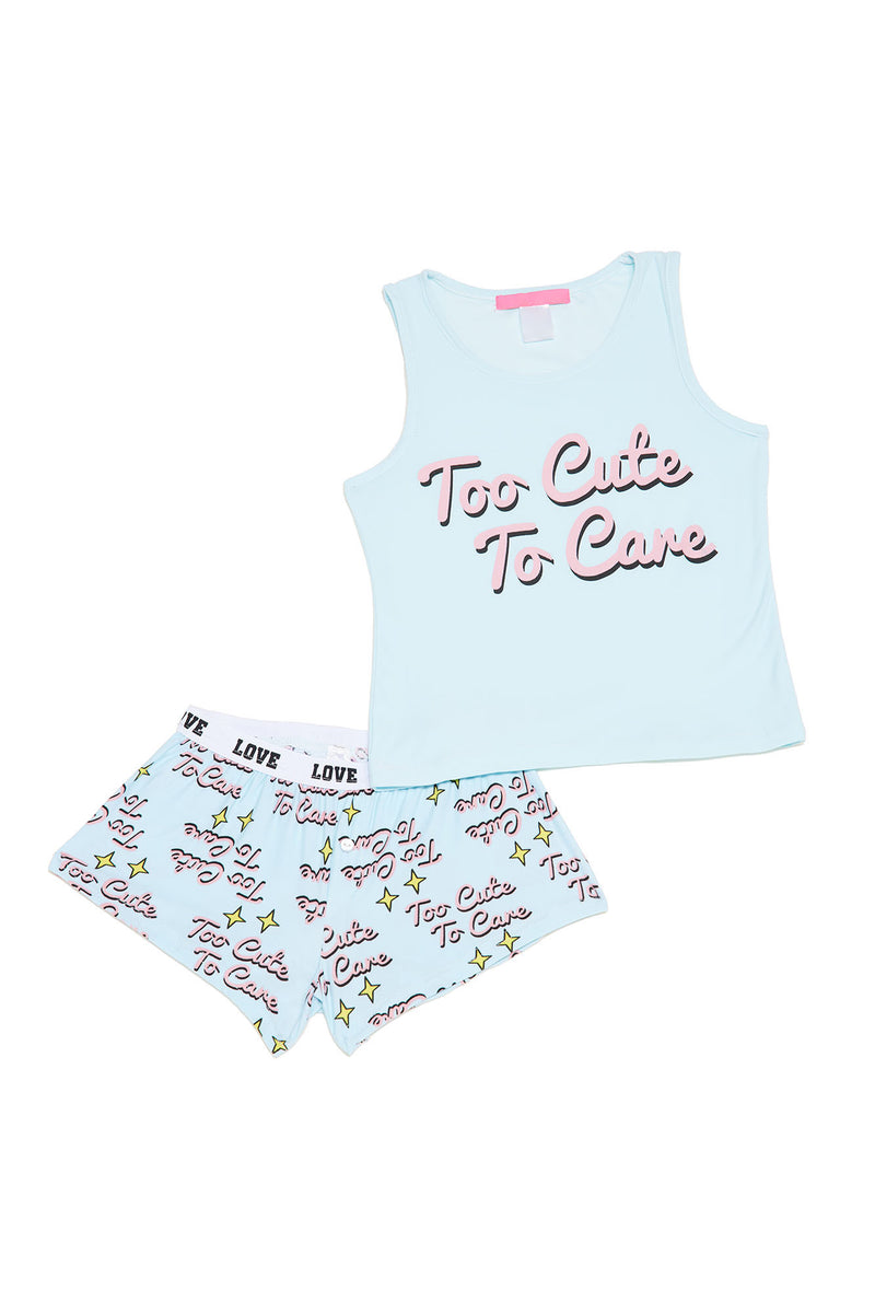 Mini Too Cute To Care Short Set - Blue | Fashion Nova, Kids Sets ...