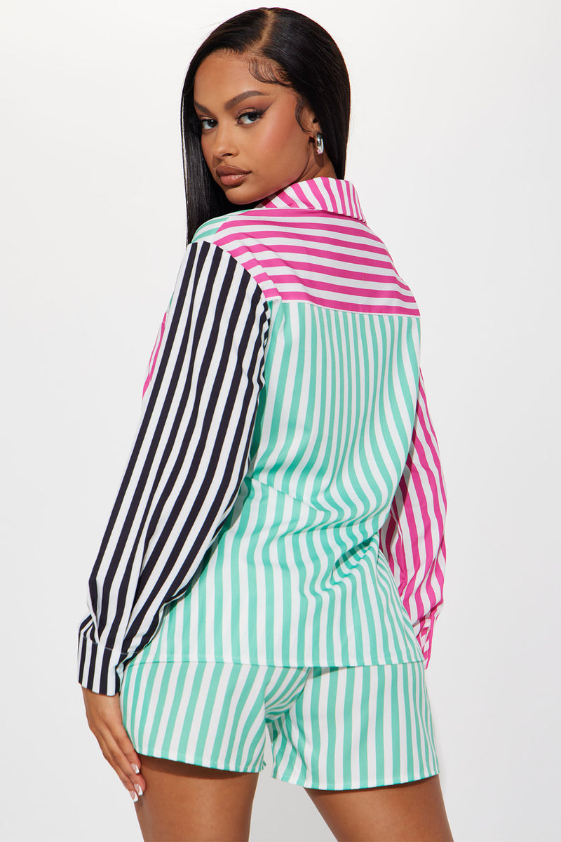 Gianna Stripe Short Set - Black/combo | Fashion Nova, Matching Sets ...