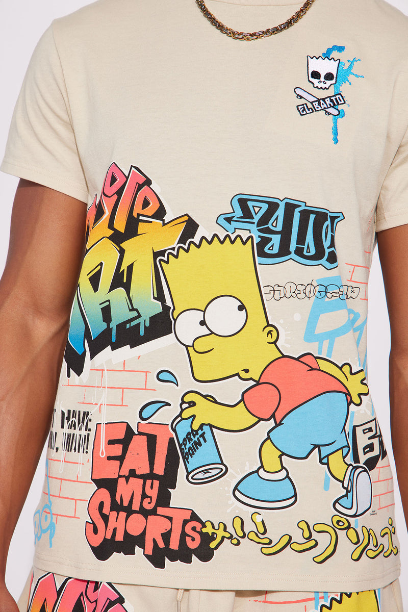 Bart Simpson Tag'em Up Short Sleeve Tee - Sand | Fashion Nova, Mens ...